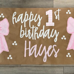 Pink Bow Hand Painted Sign - Etsy