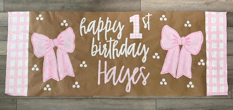 Pink Bow Hand Painted Sign - Etsy