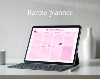Cowgirl Barbie Pink and Turquoise Monthly and Weekly Planner (digital ...
