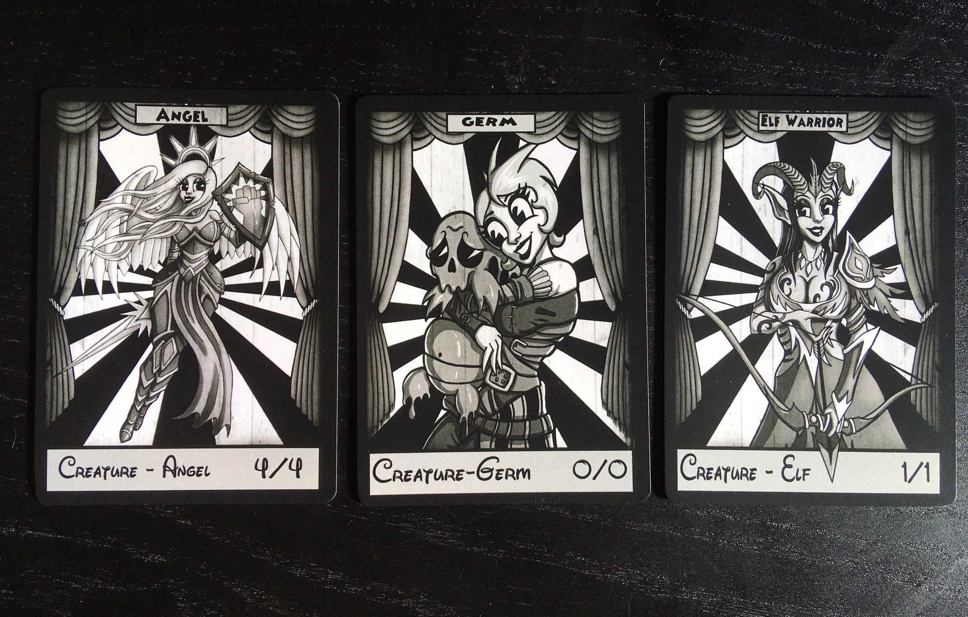 Retro Cartoon Magic Tokens Custom Proxies Black and White - Etsy