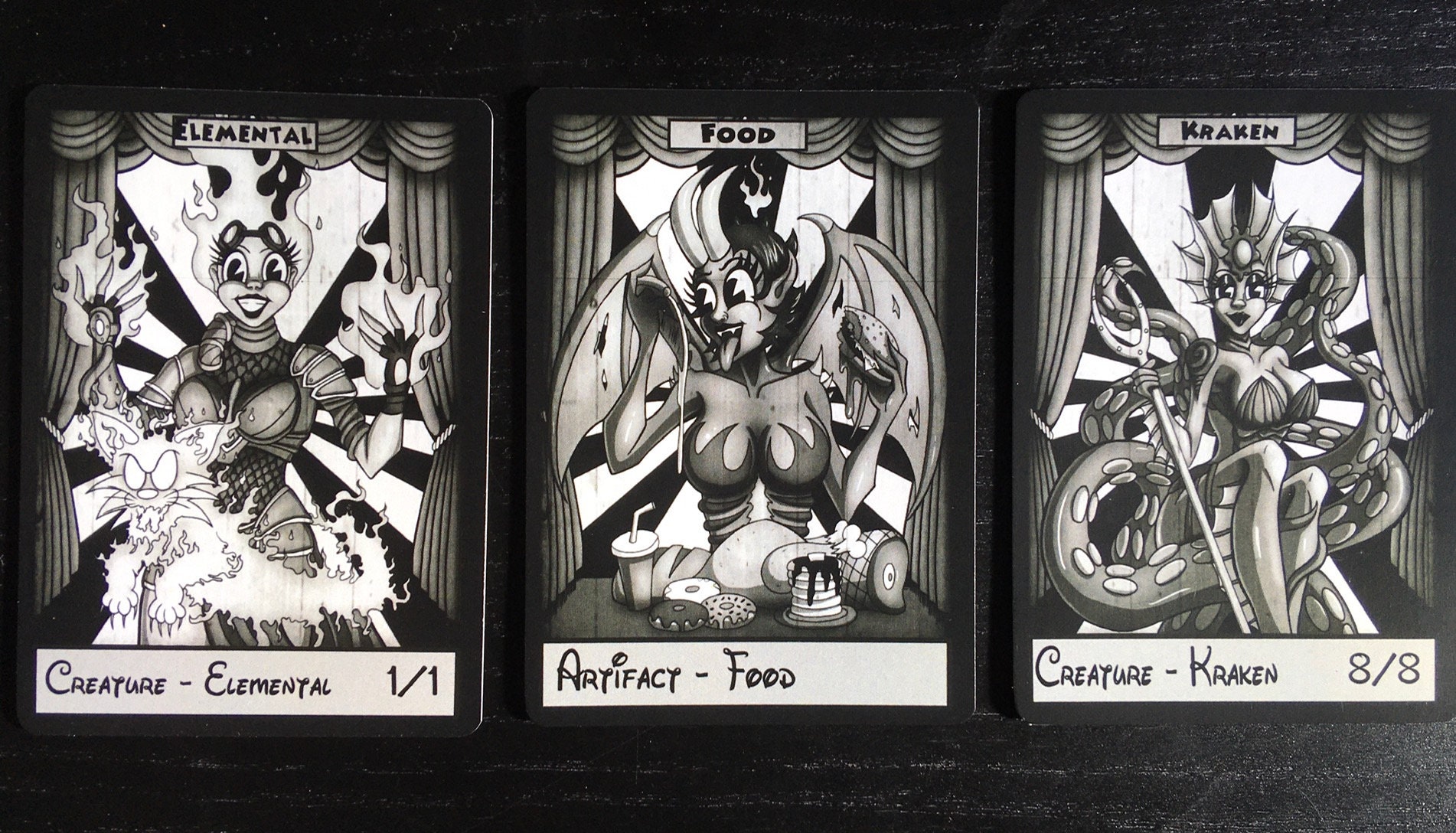 Retro Cartoon Magic Tokens Custom Proxies Black and White - Etsy