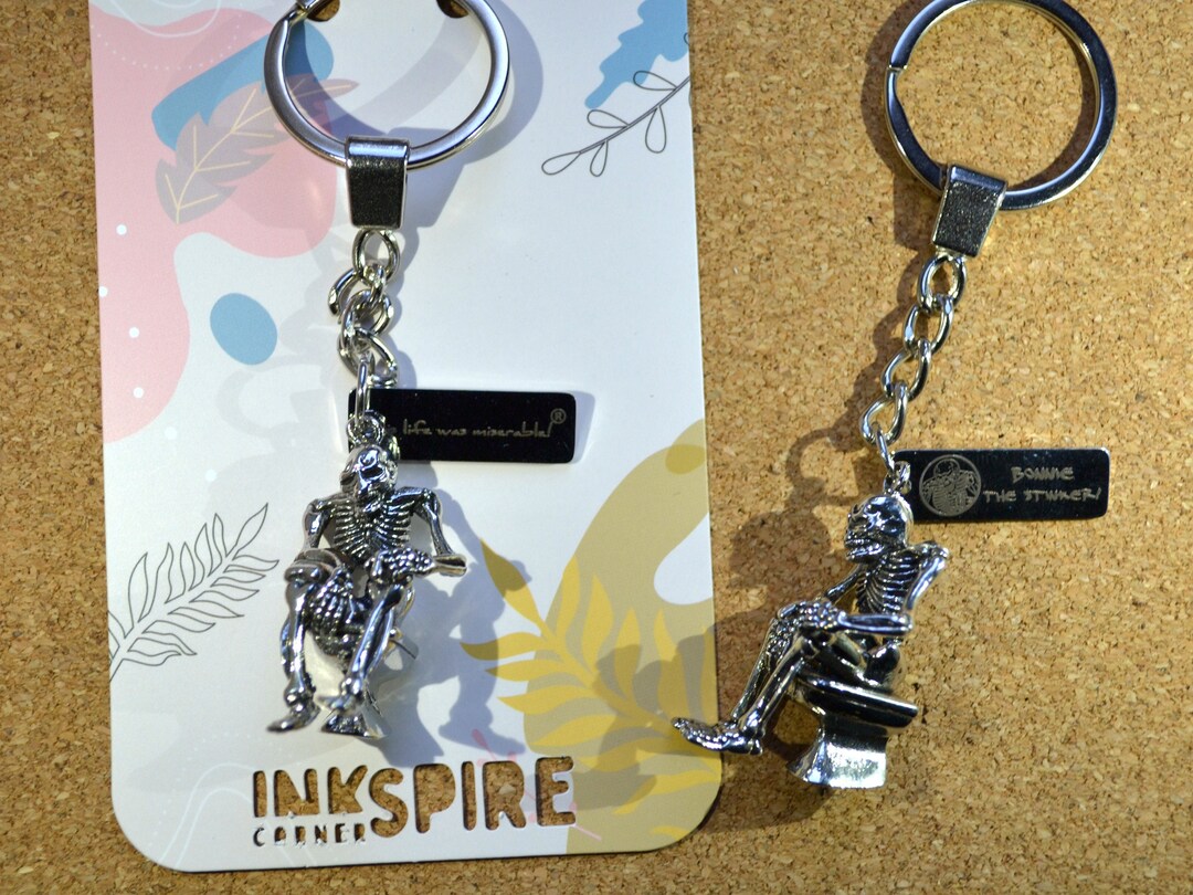 Key Chain Skeleton Sitting on Toilet Cat Coin Slot Machine - Etsy