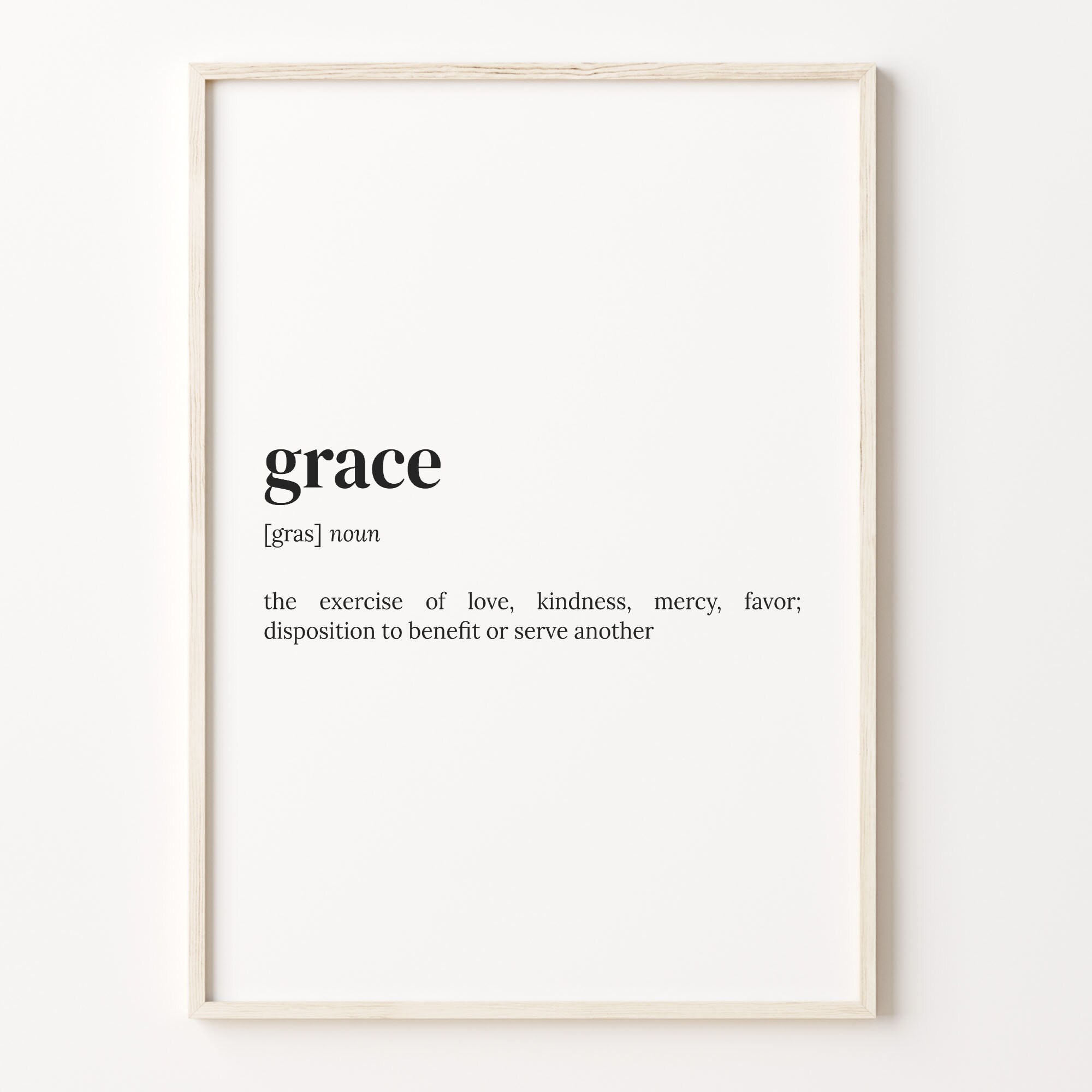 Grace Definition Print, Dictionary Poster, Quote Wall Art, Grace Quote ... Grace Definition Print, Dictionary Poster, Quote Wall Art, Grace Quote ...