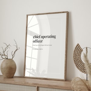Chief Operating Officer Definition Print: Funny COO Office Wall Art - Etsy