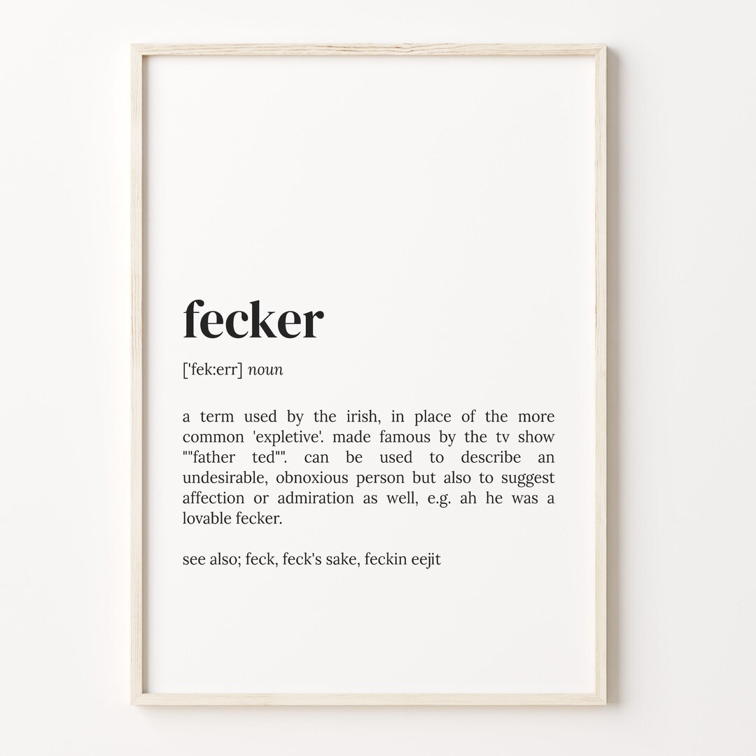 Fecker Definition Print, Dictionary Poster, Quote Wall Art, Fecke ...