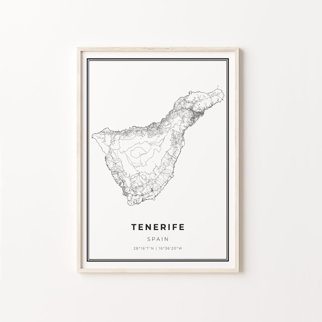 Tenerife Print, City Map Art Poster, Spain, Wall Art Decor, Modern ...