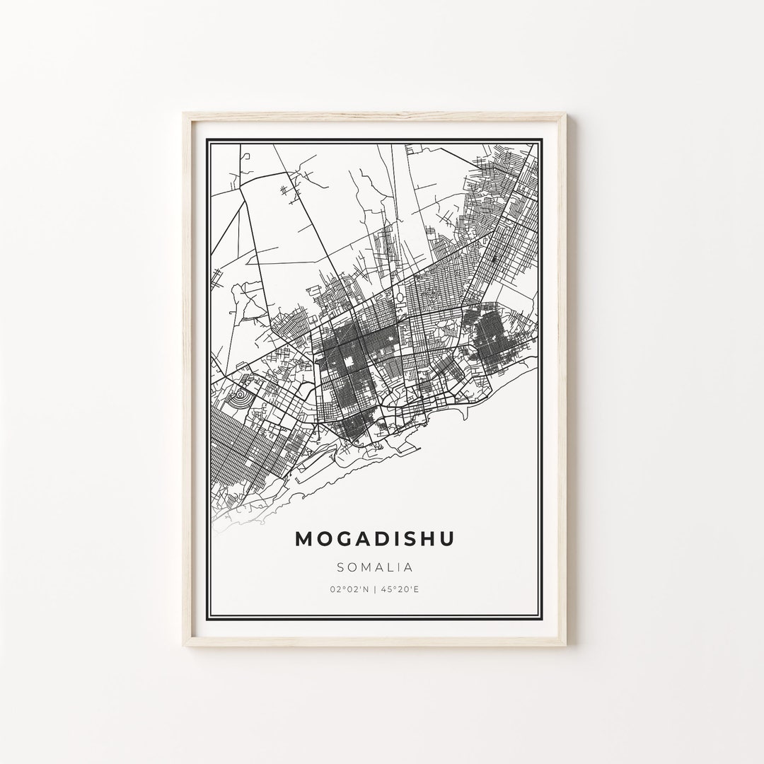 Mogadishu Print, City Map Art Poster, Somalia, Wall Art Decor, Modern ...
