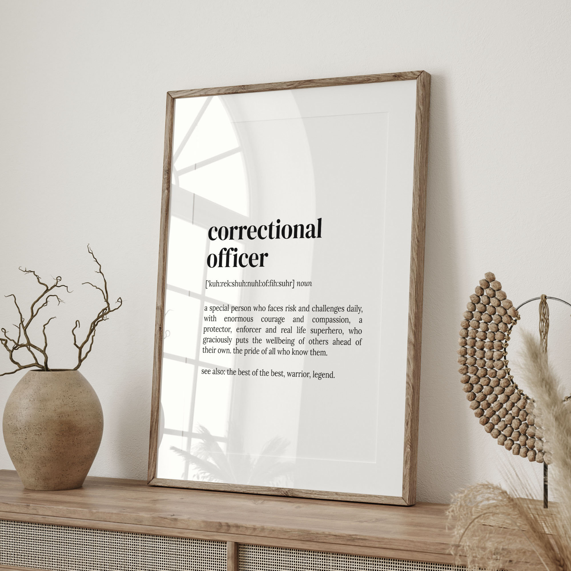 Correctional Officer Definition Print Dictionary Poster - Etsy