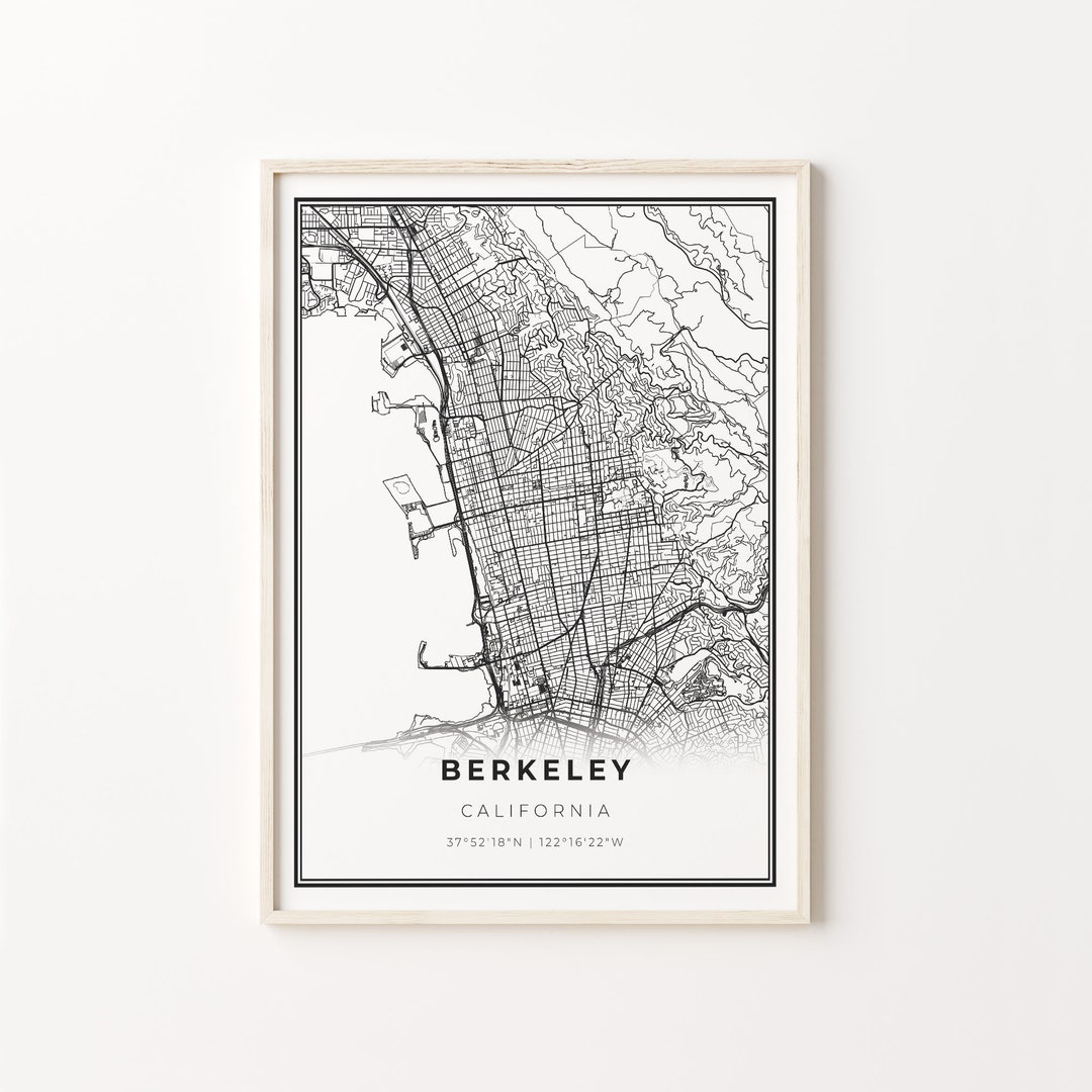 Berkeley Print, City Map Art Poster, California CA USA, Wall Art Decor ...