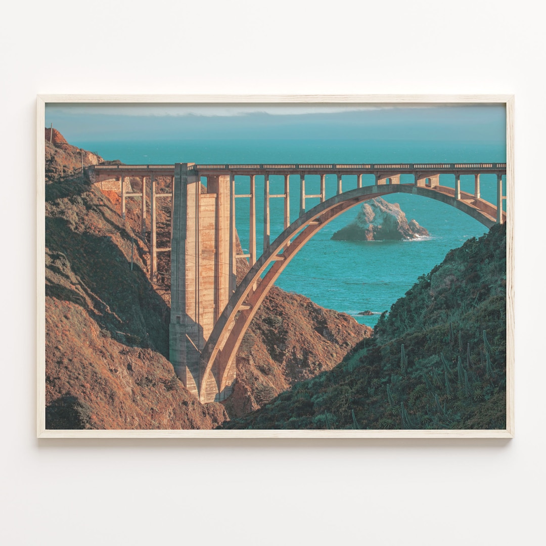 Bixby Creek Bridge Colorful Poster Print, Bixby Creek Bridge Photo Art ...