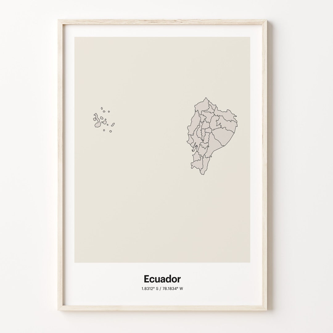Ecuador Print, Ecuadorian Gift, Minimalistic Country Map Poster, EC ...