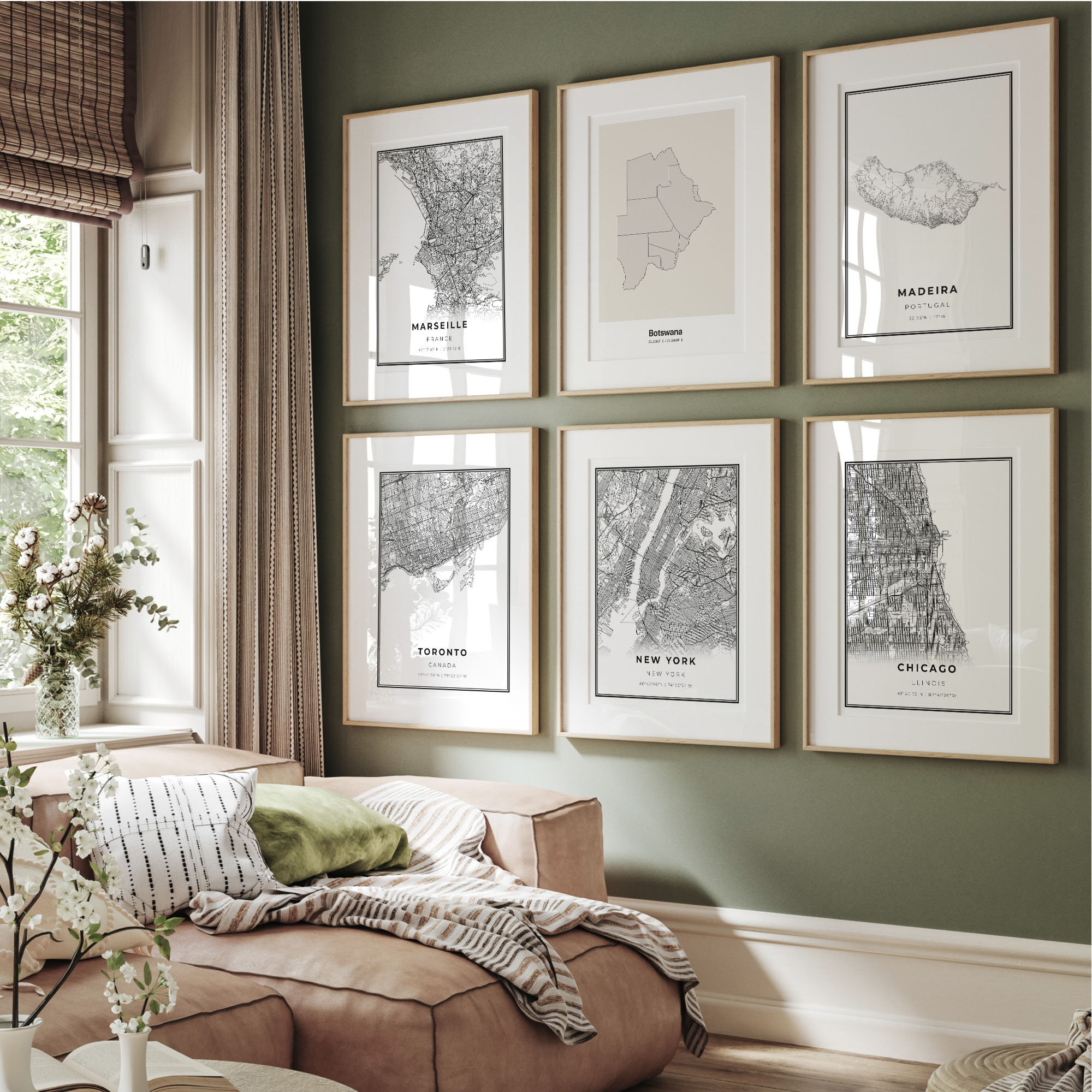 Botswana Print, Motswana Gift, Minimalistic Country Map Poster, BW Line ...