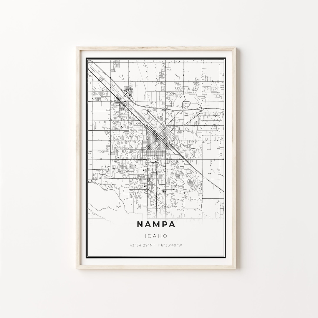 Nampa Print, City Map Art Poster, Idaho ID USA, Wall Art Decor, Modern ...