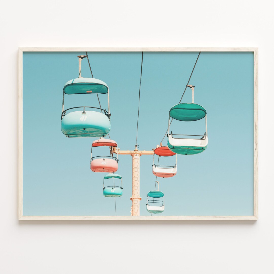 Sky Glider Ride Colorful Poster Print, Sky Glider Ride Photo Wall Art ...