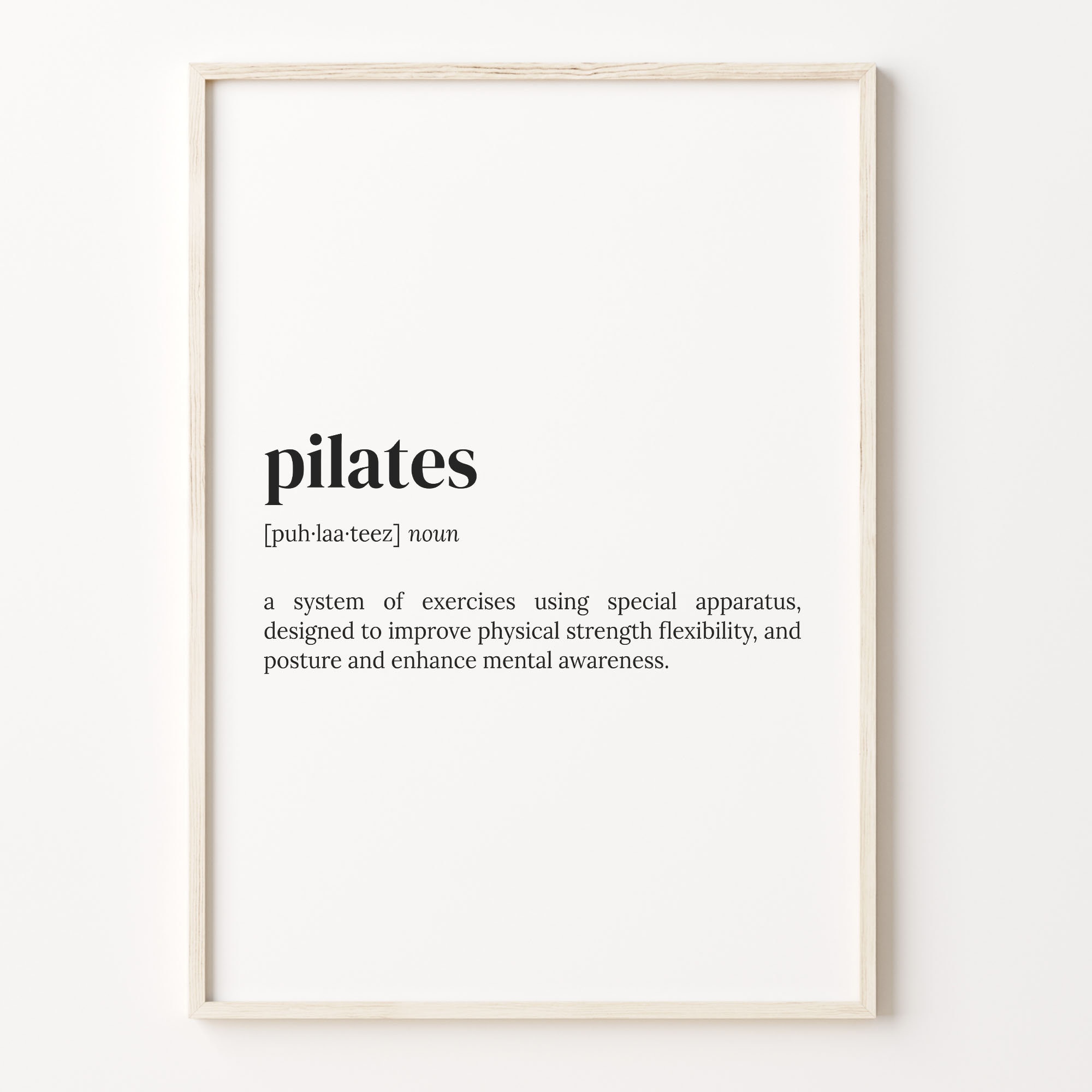 Pilates Definition Print, Dictionary Poster, Quote Wall Art, Pilates ...