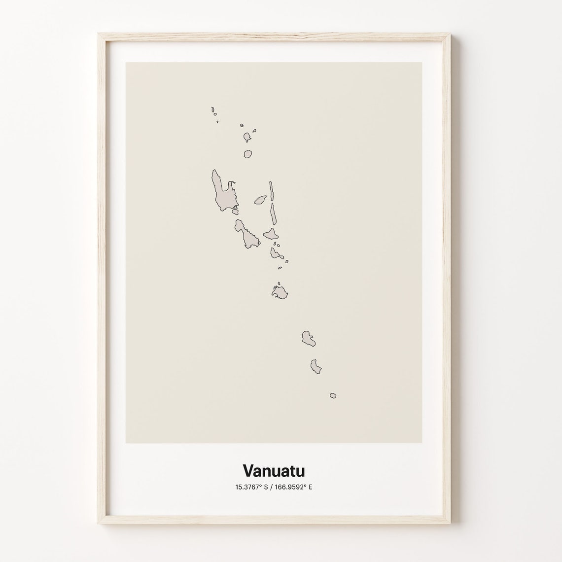 Vanuatu Map Print: Minimalist Line Art Poster - Etsy