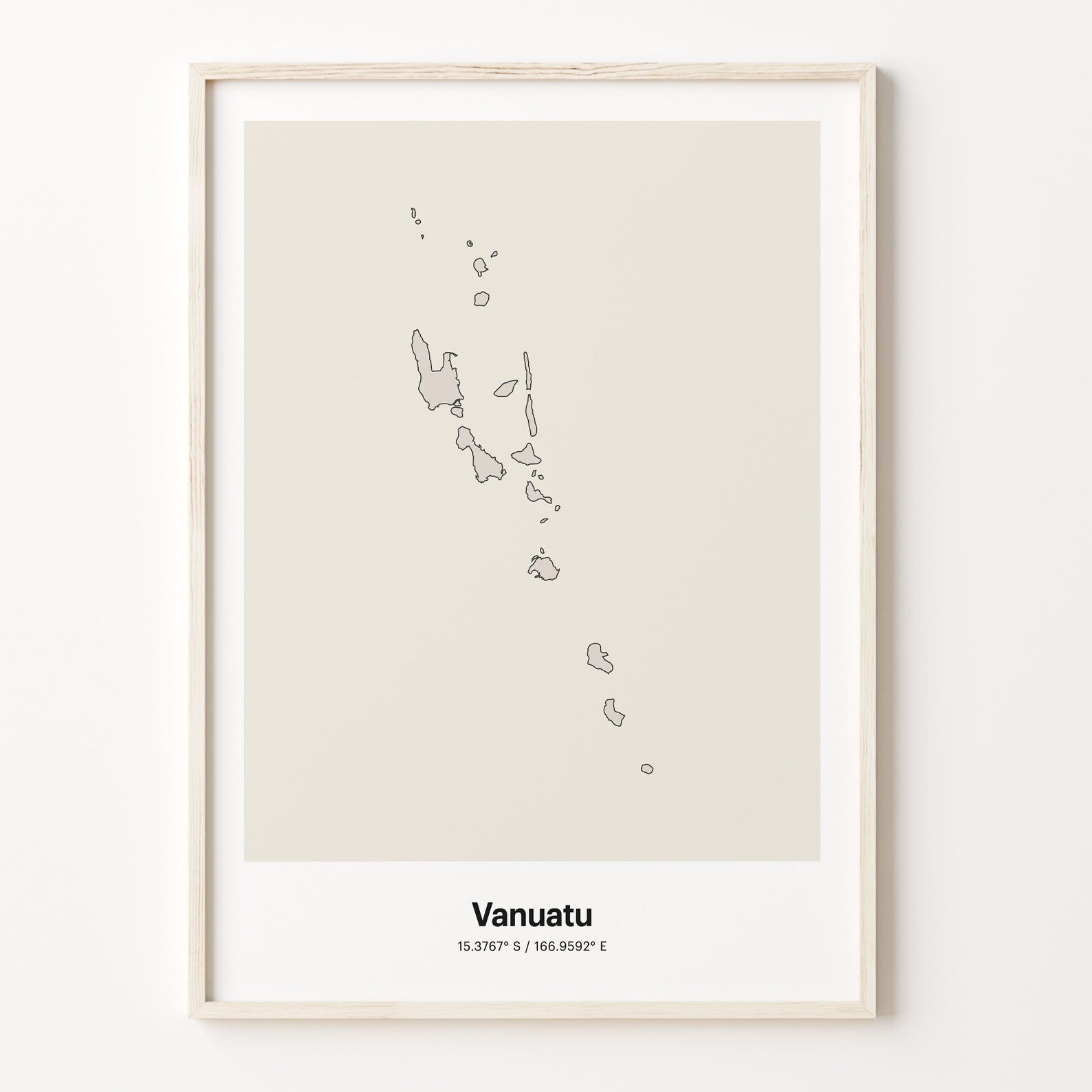 Vanuatu Map Print: Minimalist Line Art Poster - Etsy