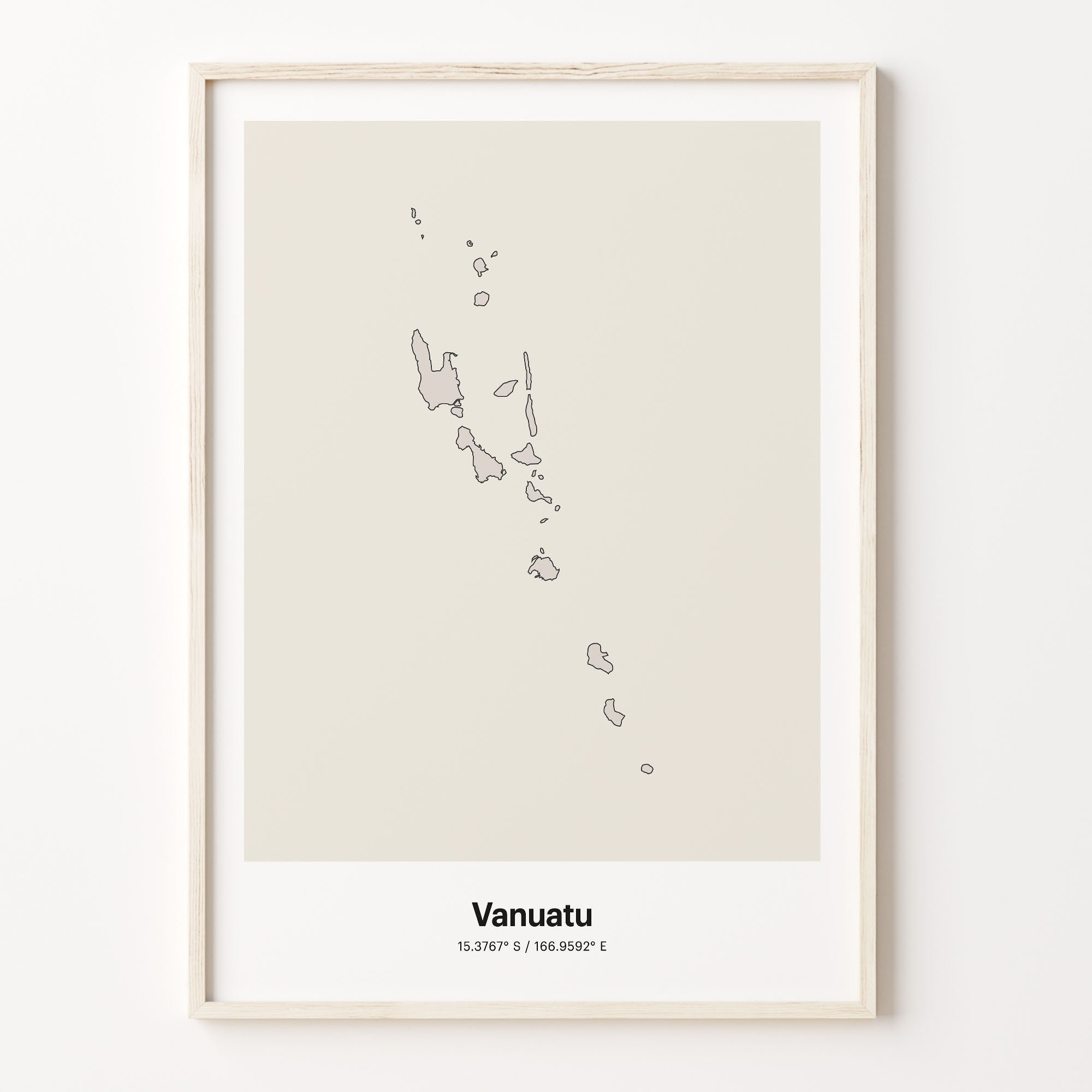 Vanuatu Map Print: Minimalist Line Art Poster - Etsy