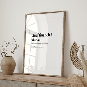 Chief Financial Officer Definition Print: Quote Wall Art - Etsy