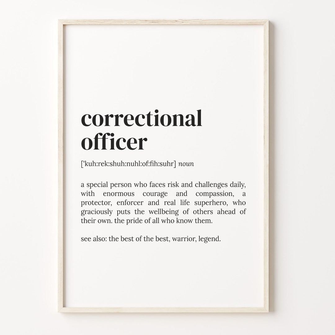 Correctional Officer Definition Print: Quote Wall Art - Etsy