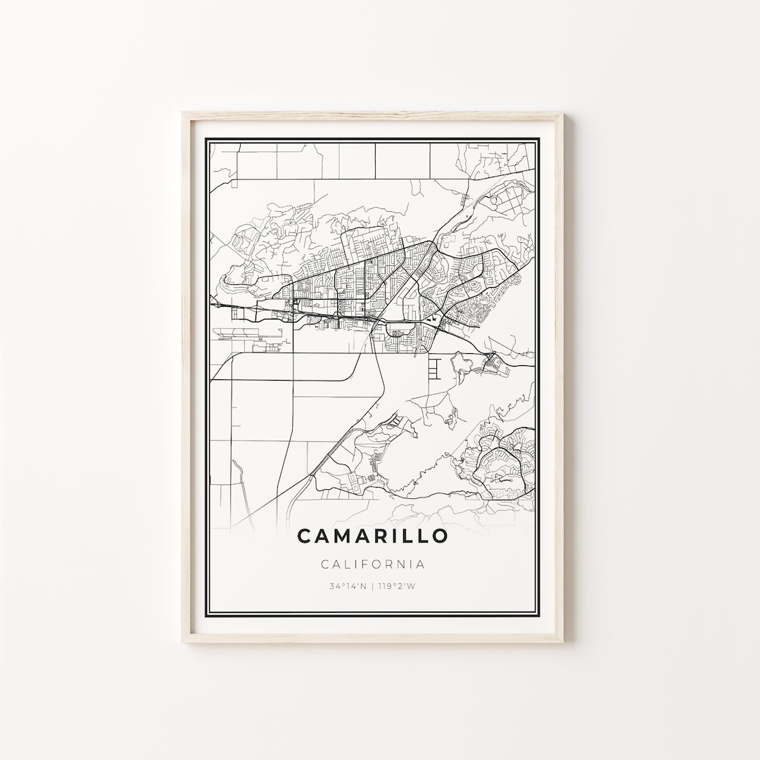 Camarillo Print, City Map Art Poster, California CA USA, Wall Art Decor ...