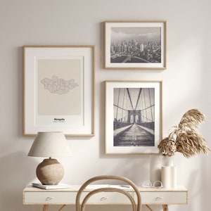 Mongolia Print, Mongolian Gift, Minimalistic Country Map Poster, MN ...