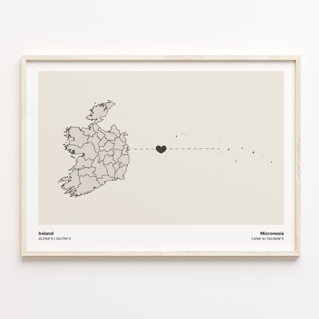 Ireland to Micronesia Print, Mexican Gift, Minimalistic Country ...