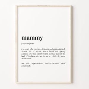 Mammy Definition Print, Dictionary Poster, Quote Wall Art, Mom Quote ...