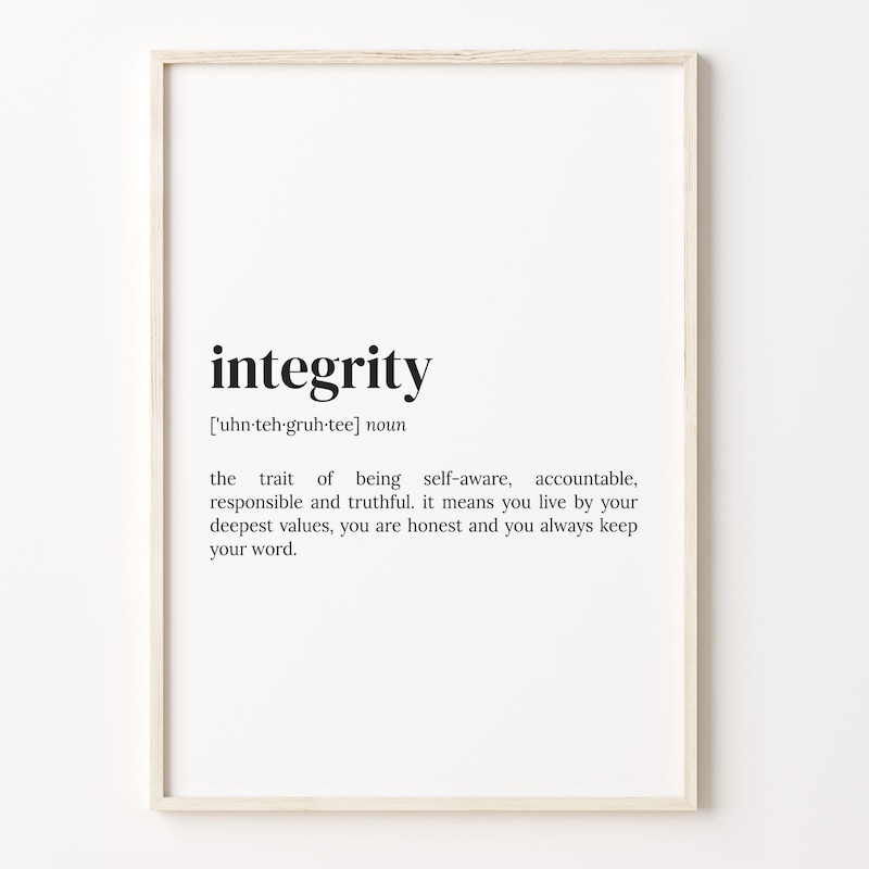 Integrity Poster - Etsy
