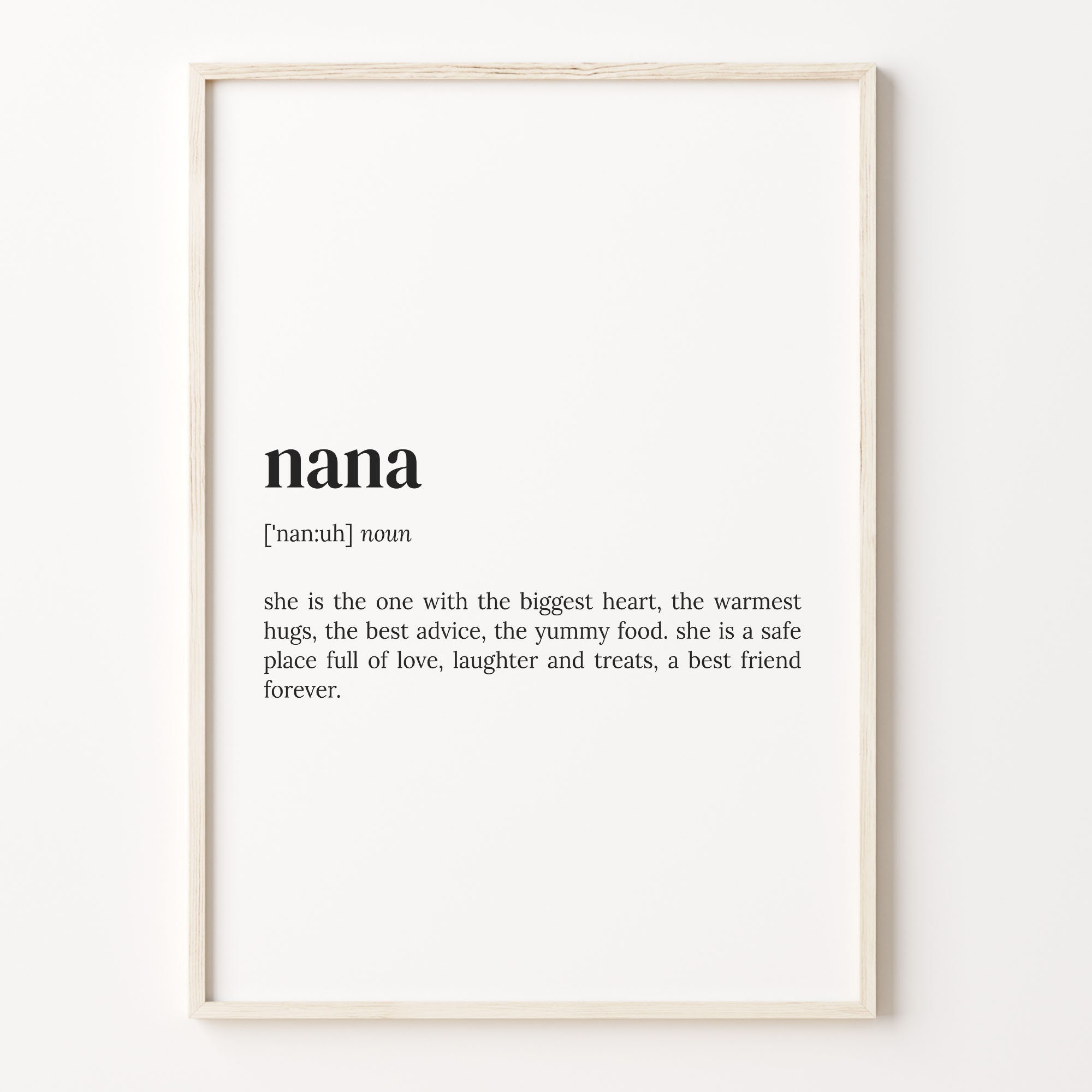 Nana Definition Print, Dictionary Poster, Quote Wall Art, Nana Quote Art, Grandparents Gift ...
