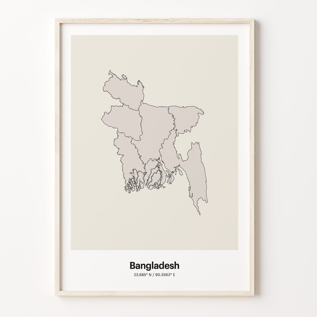 Bangladesh Print, Bangladeshi Gift, Minimalistic Country Map Poster, BD ...