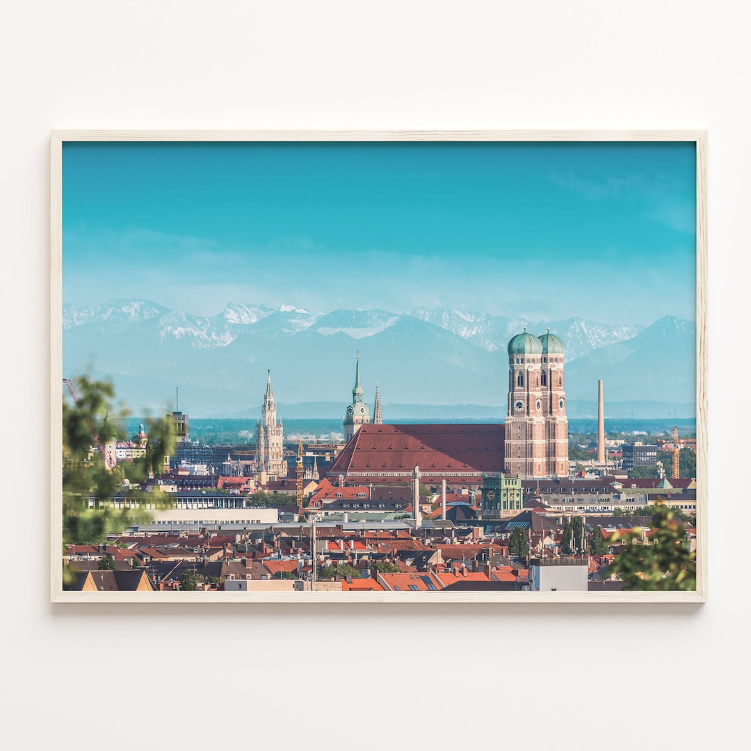 Munich Skyline Poster: Colorful Cityscape Wall Art - Etsy