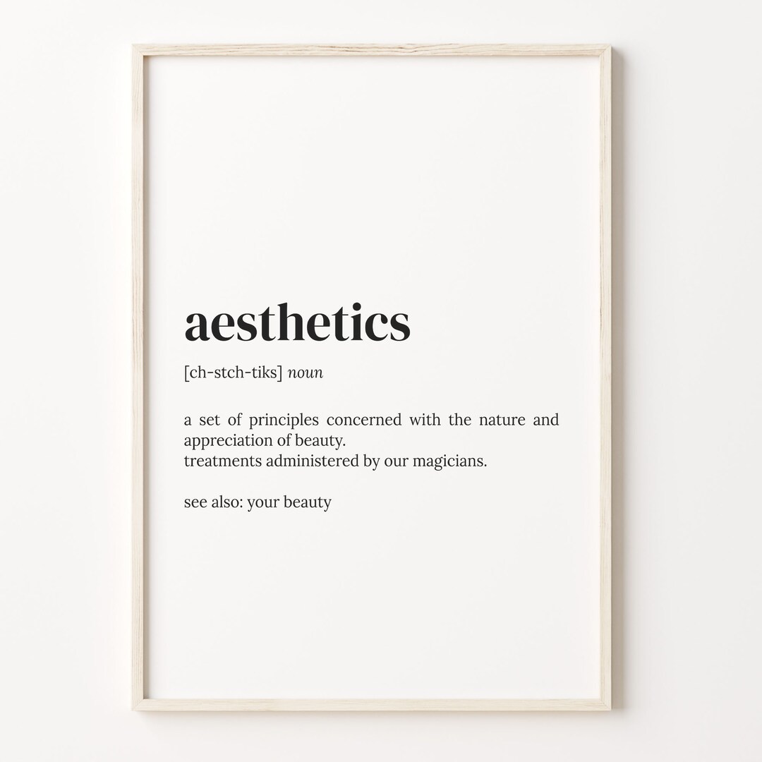 Aesthetics Definition Print, Dictionary Poster, Quote Wall Art ...