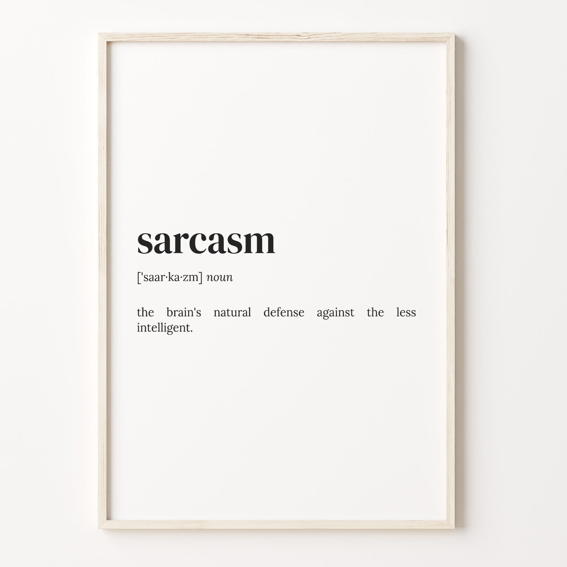 Sarcasm Definition Print: Dictionary Quote Wall Art - Etsy