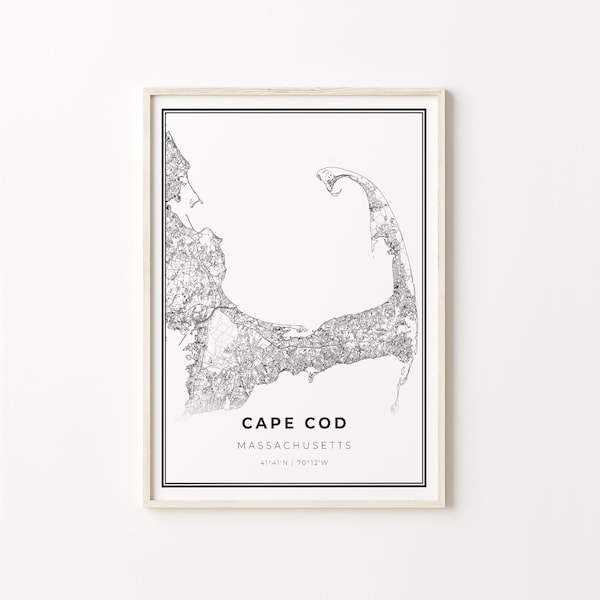 Cape Cod Map Poster - Etsy