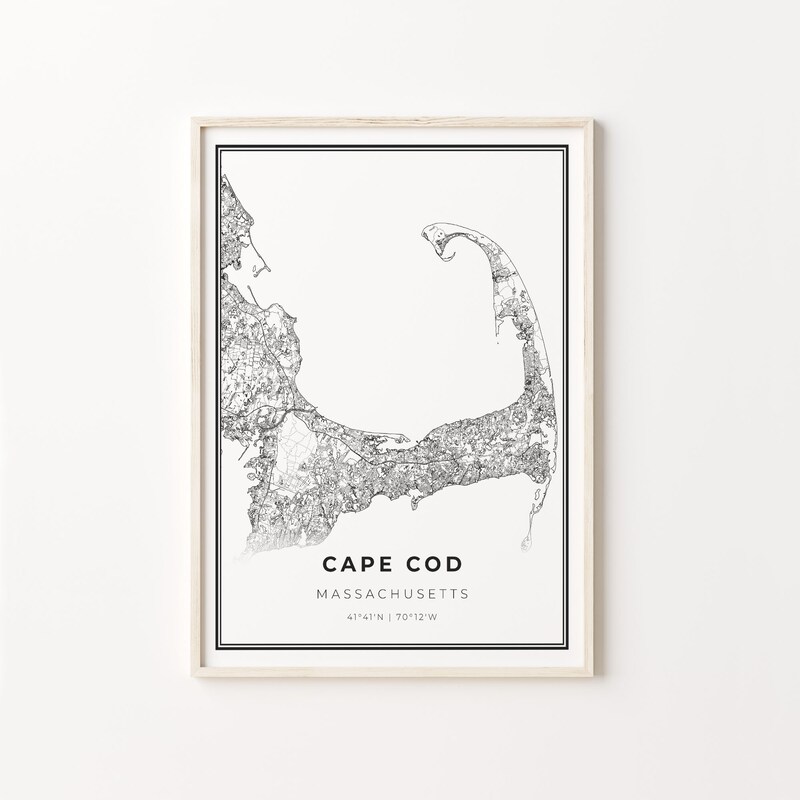 Cape Cod Map Poster - Etsy