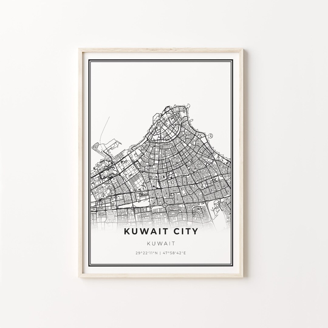 Kuwait City Print, City Map Art Poster, Kuwait, Wall Art Decor, Modern ...