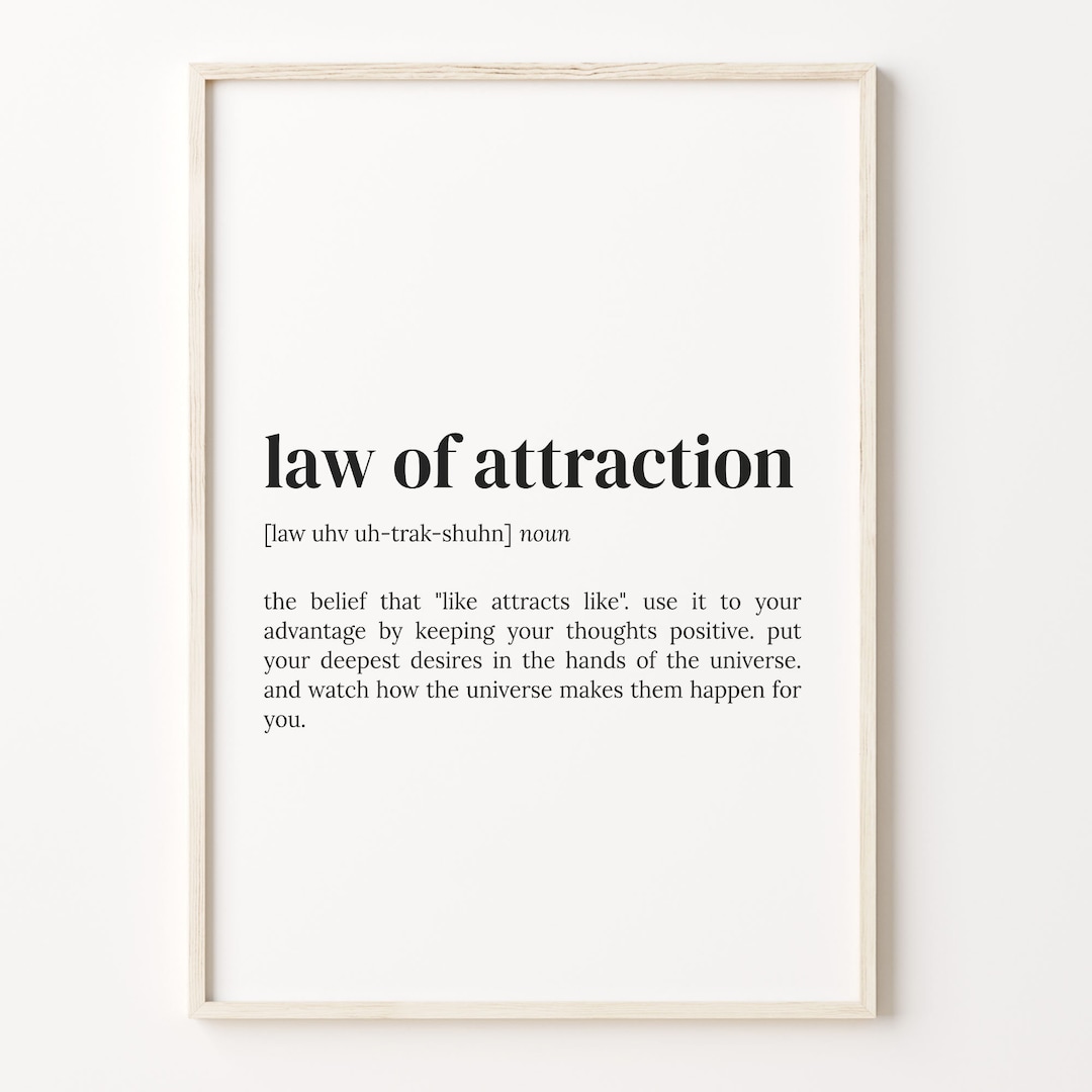 Law of Attraction Definition Print: Minimalist Dictionary Wall Art - Etsy