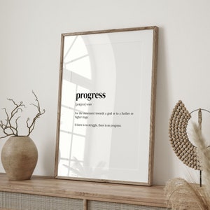 Progress Definition Print, Dictionary Poster, Quote Wall Art ...