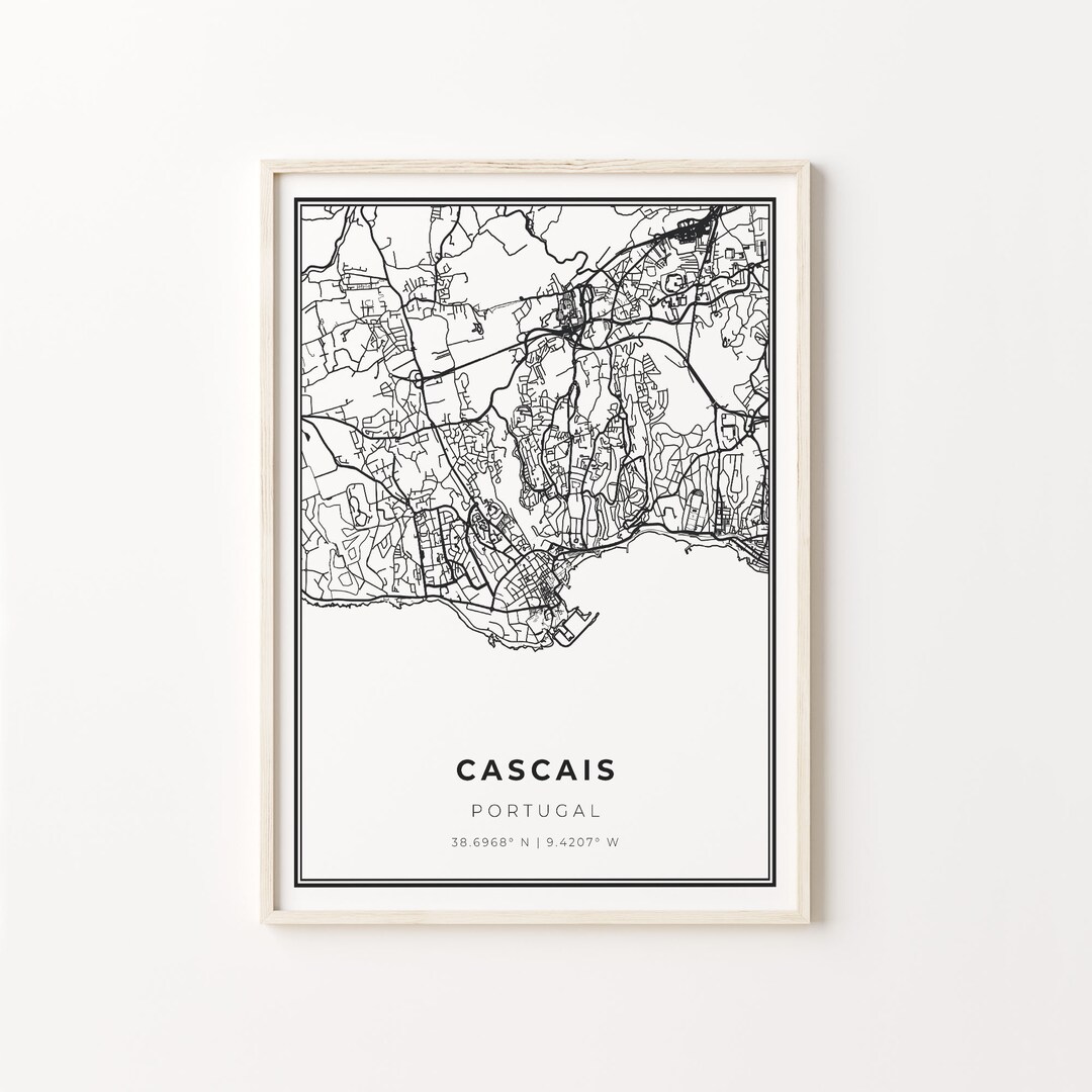Cascais Print, City Map Art Poster, Portugal, Wall Art Decor, Modern ...