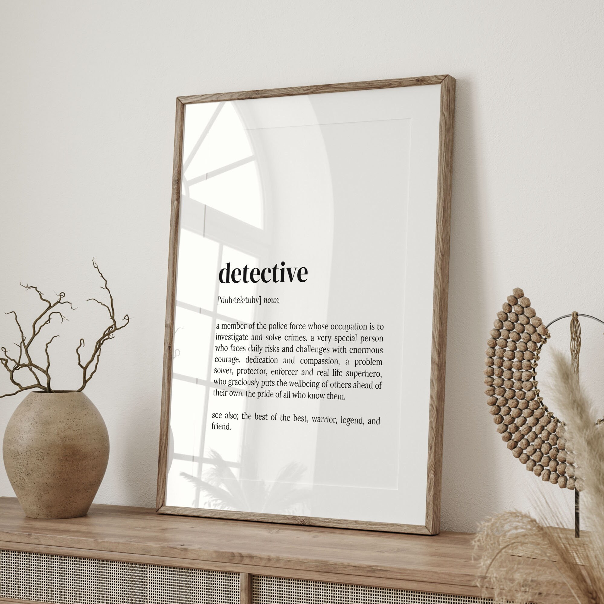 Detective Definition Print, Dictionary Poster, Quote Wall Art, Art for ...