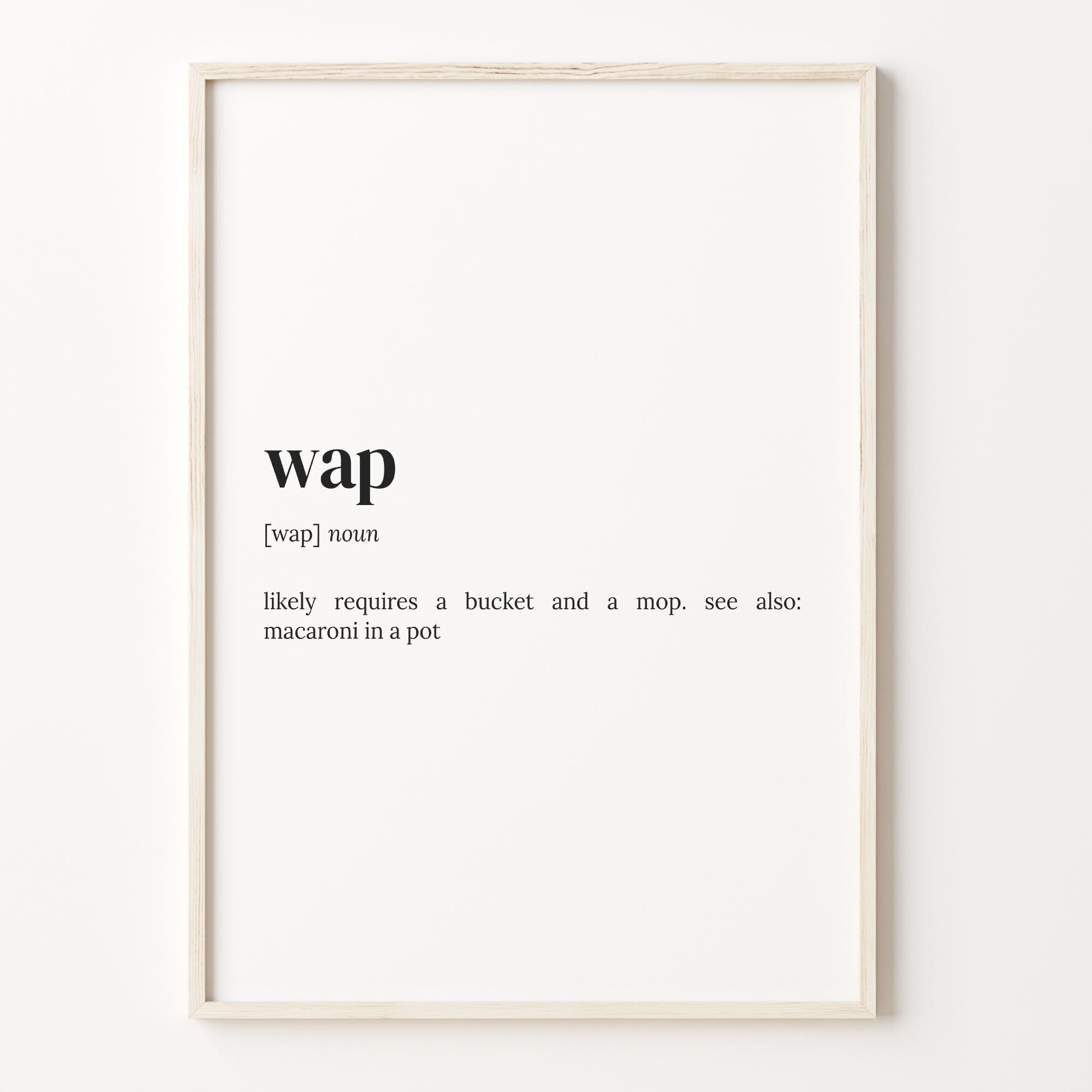 Wap Definition Print Dictionary Poster Quote Wall Art Wap - Etsy