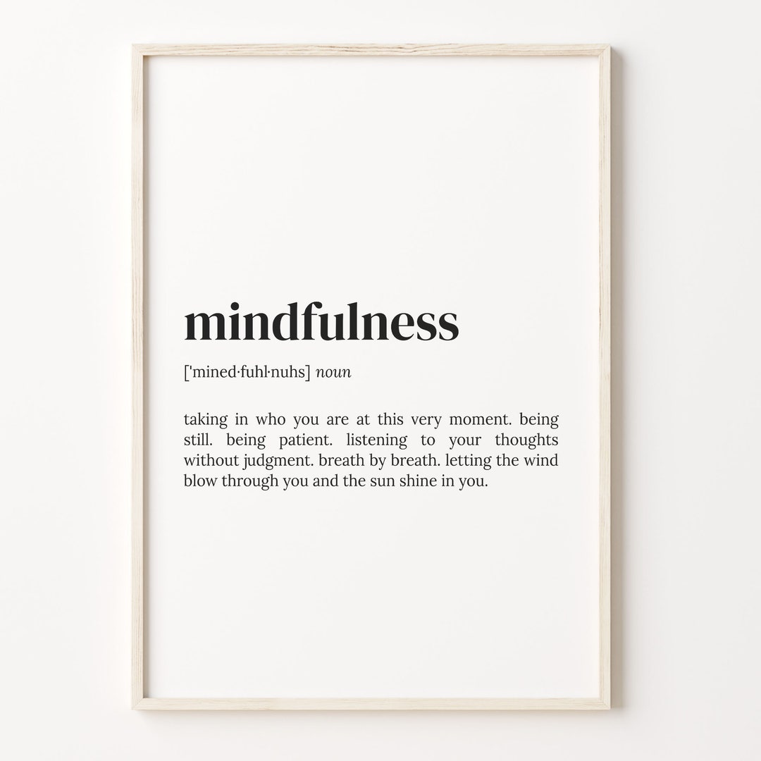 Mindfulness Definition Print: Dictionary Wall Art - Etsy
