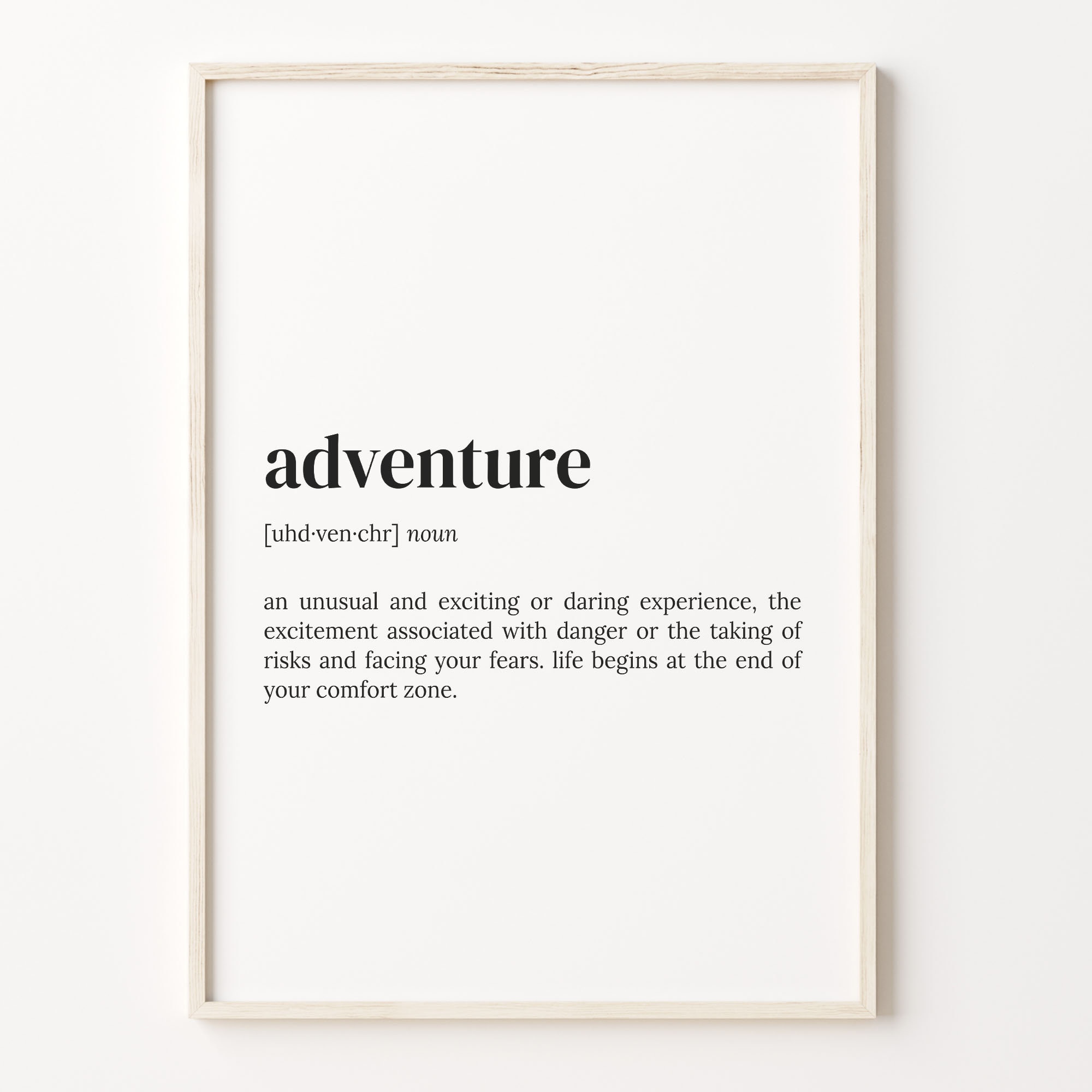 Adventure Definition Print Dictionary Poster Quote Wall Art - Etsy
