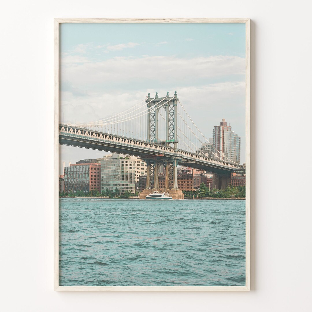 Manhattan Bridge Photo Print: East River, Colorful Boho Wall Art - Etsy