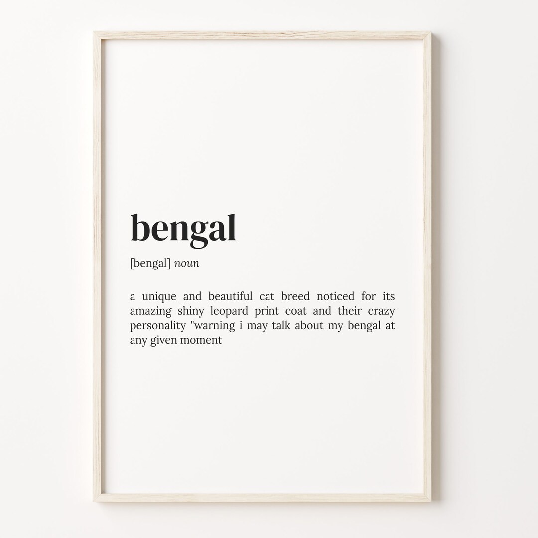 Bengal Cat Definition Print: Leopard Coat Cat Breed Poster - Etsy