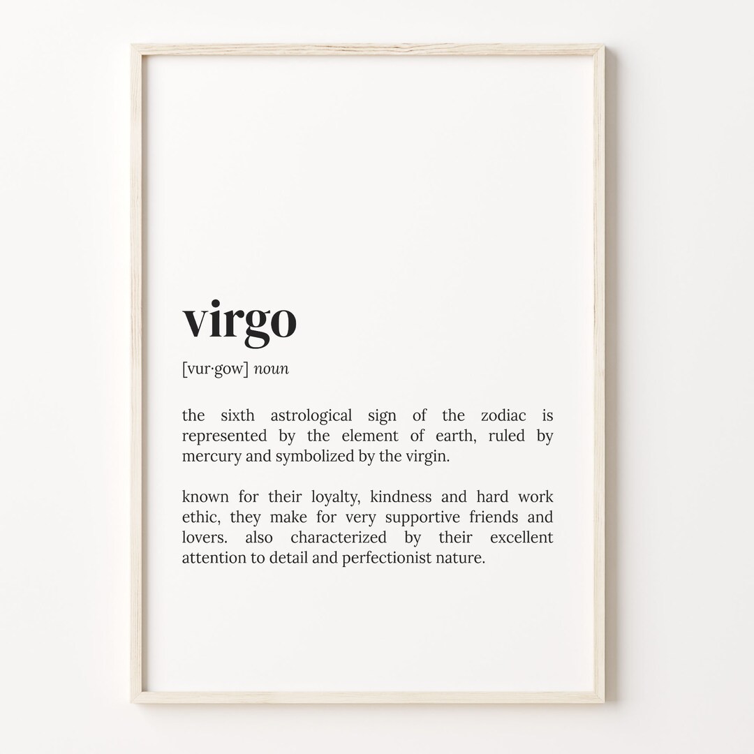 Virgo Definition Print: Zodiac Sign Wall Art - Etsy