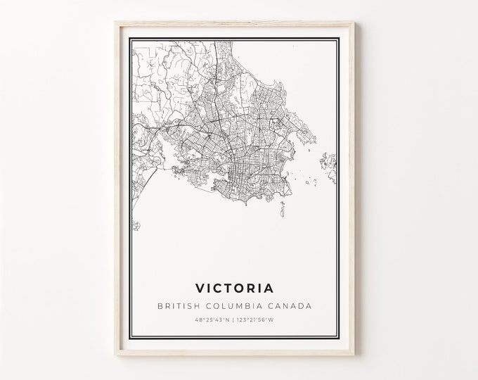 Victoria Map Art - BC, Canada Poster - Etsy Canada