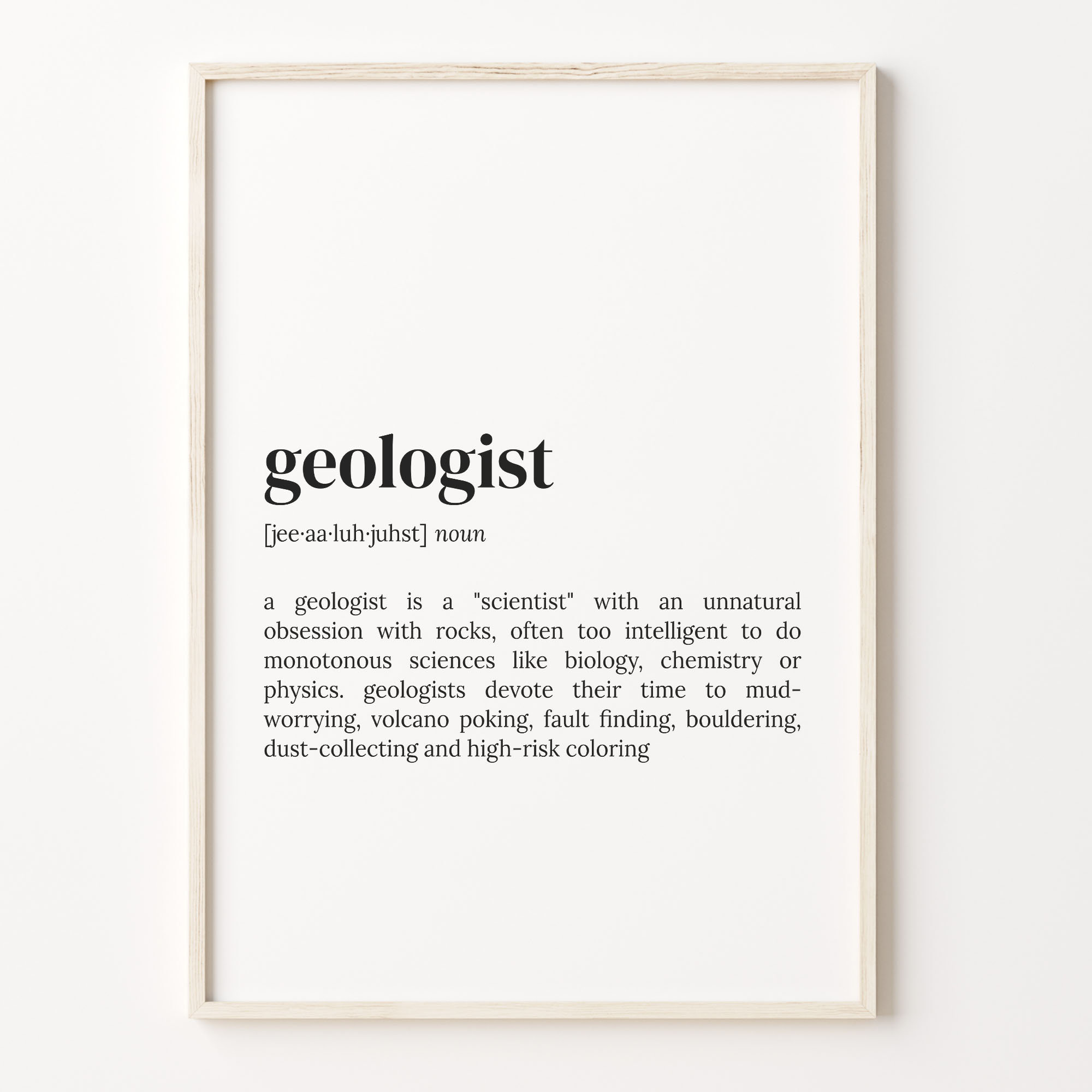 Geologist Definition Print Dictionary Poster Quote Wall Art - Etsy