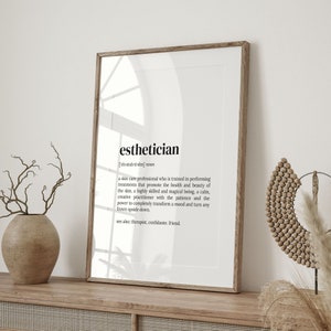 Esthetician Definition Print: Quote Wall Art - Etsy